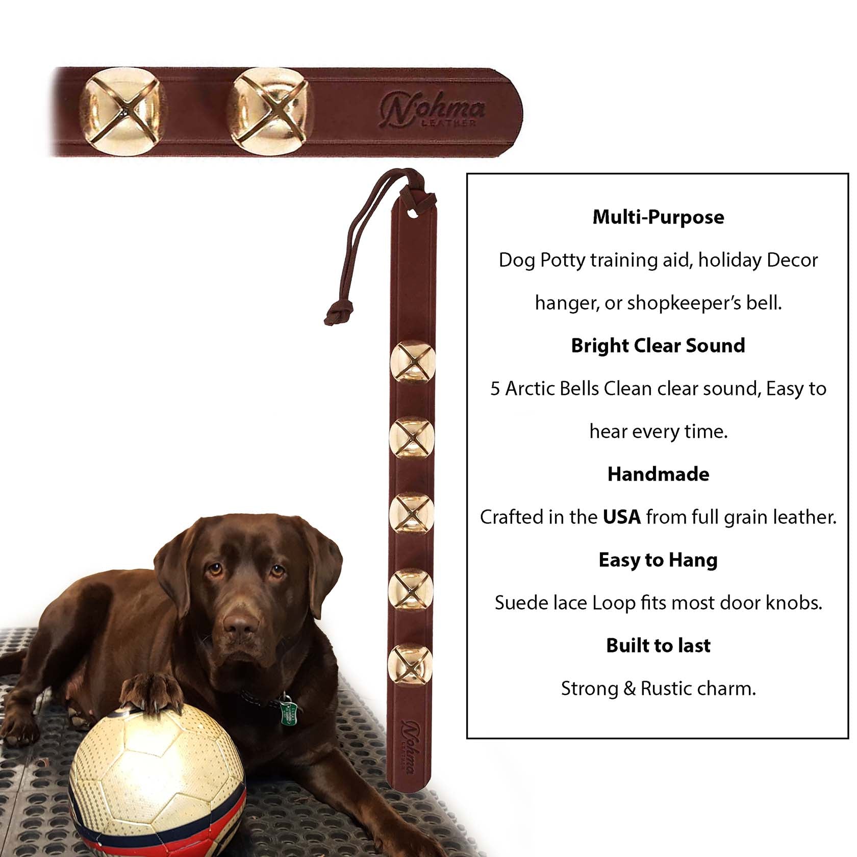 Handmade Leather Door Bells for Dog Training & Holiday Décor – Nohma ...